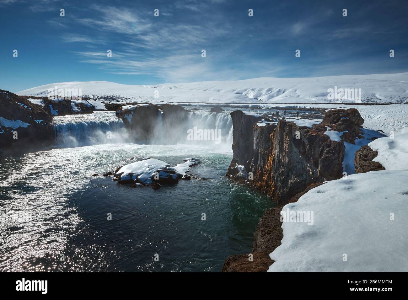 Panorama wonderful godafoss waterfall hi-res stock photography and ...