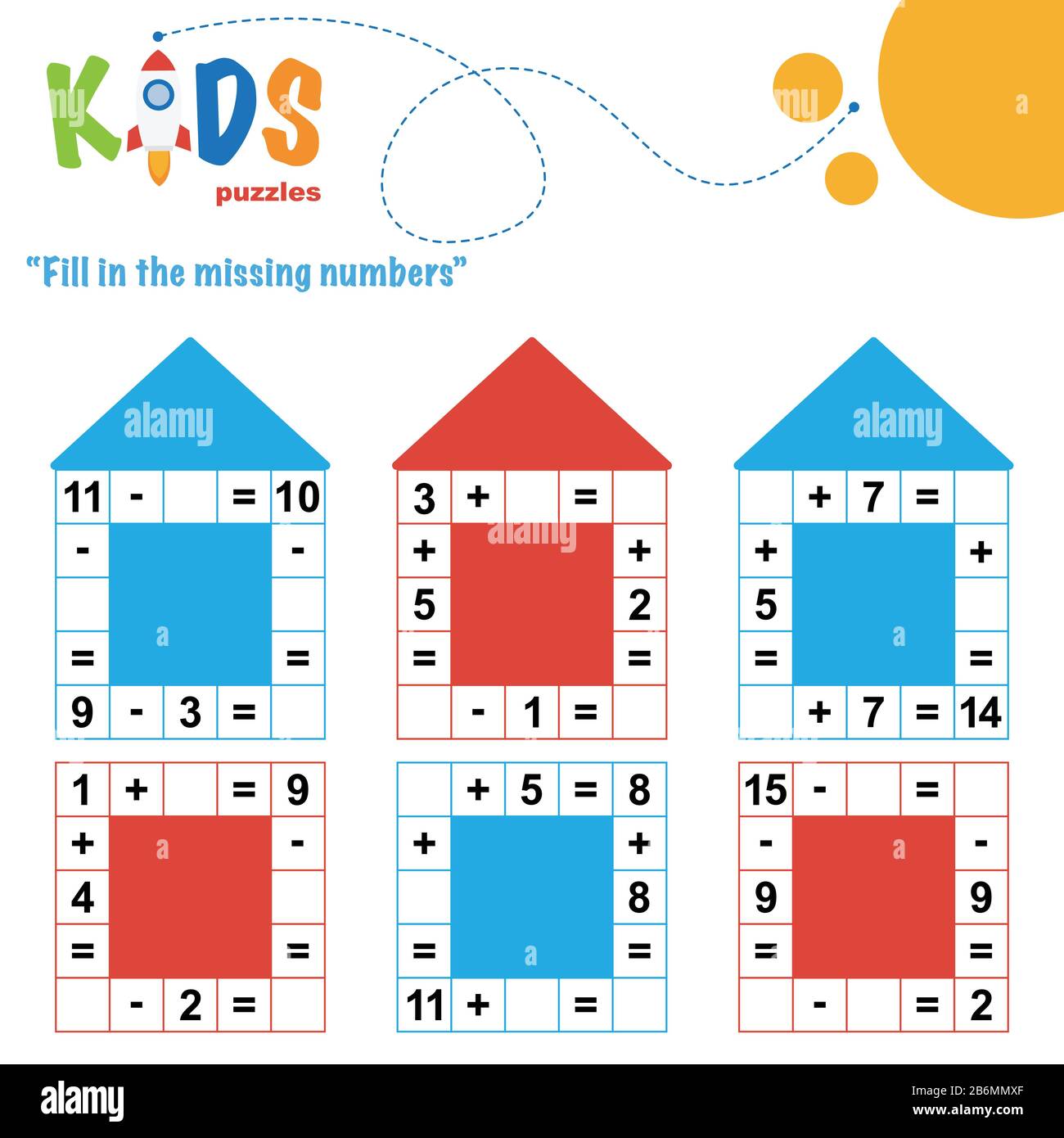 Fill in the missing numbers. Easy colorful math crossword puzzles for ...