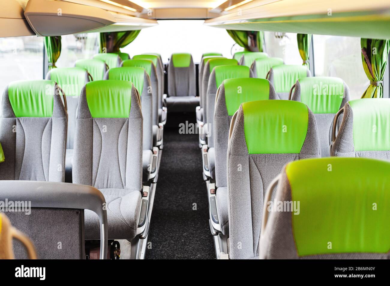 travel bus empty interior Stock Photo - Alamy