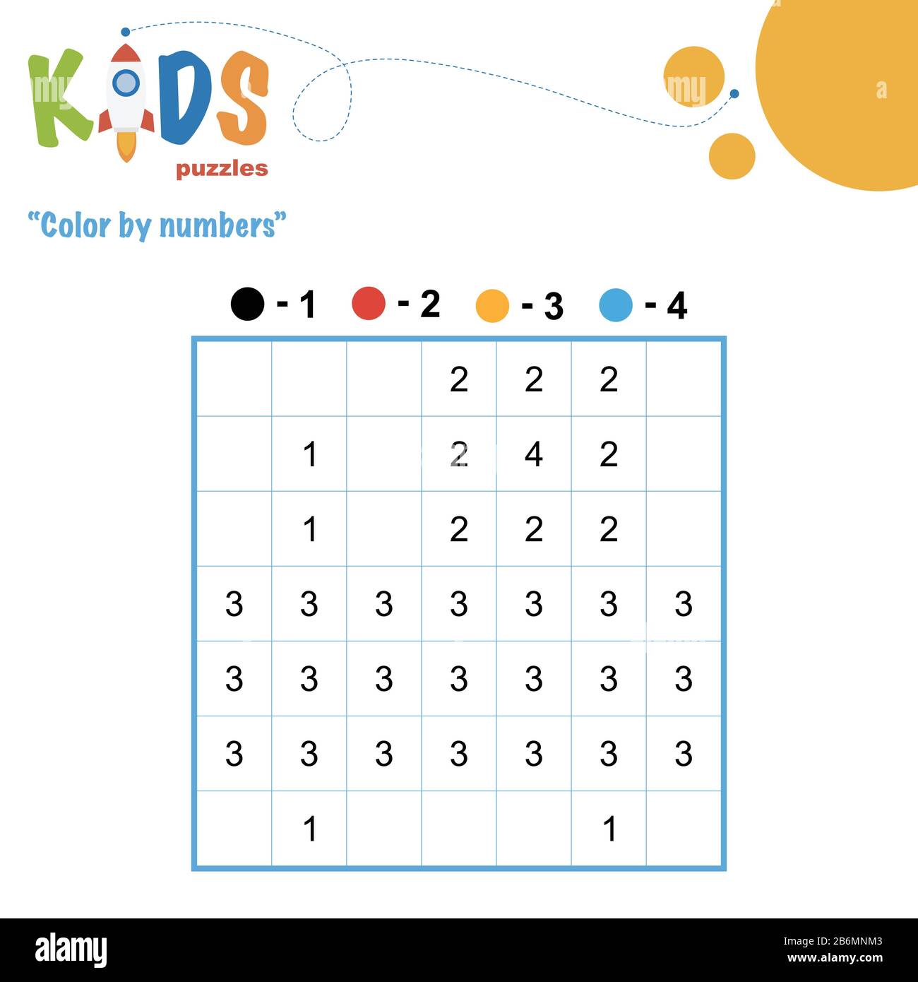 Color by numbers. Mathematical pixel puzzle. Easy colorful worksheet ...