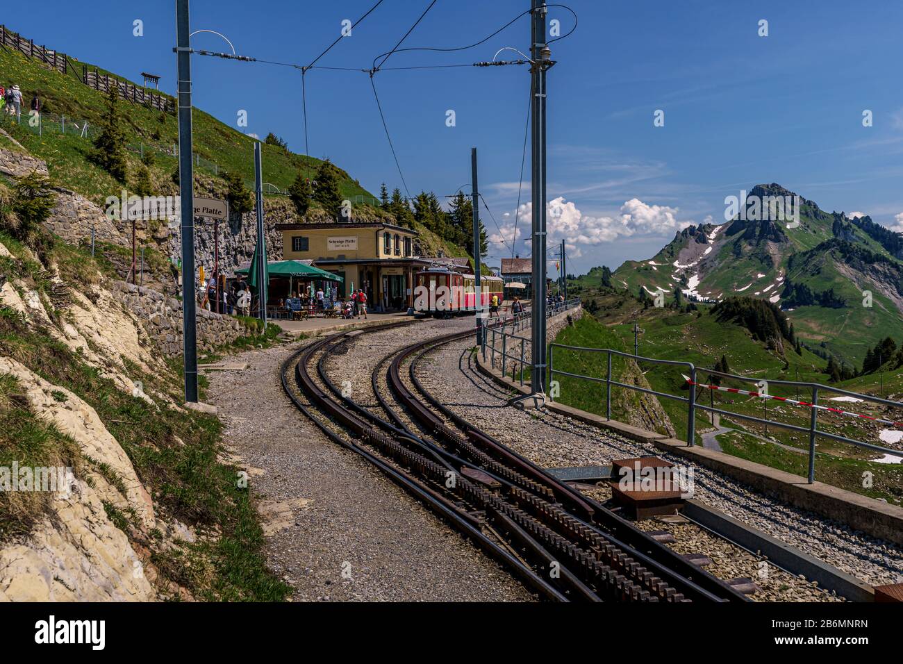 Rack Railway of the Swiss Alps near mountain Jungfrau, Switzerland ...