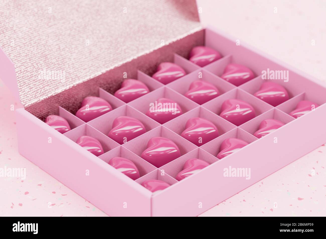 Ruby chocolates 3D rendering Stock Photo - Alamy