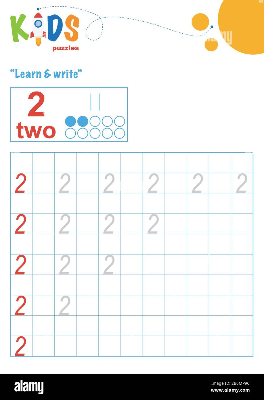 Learning numbers. Learn and write numbers. Easy colorful worksheet for ...