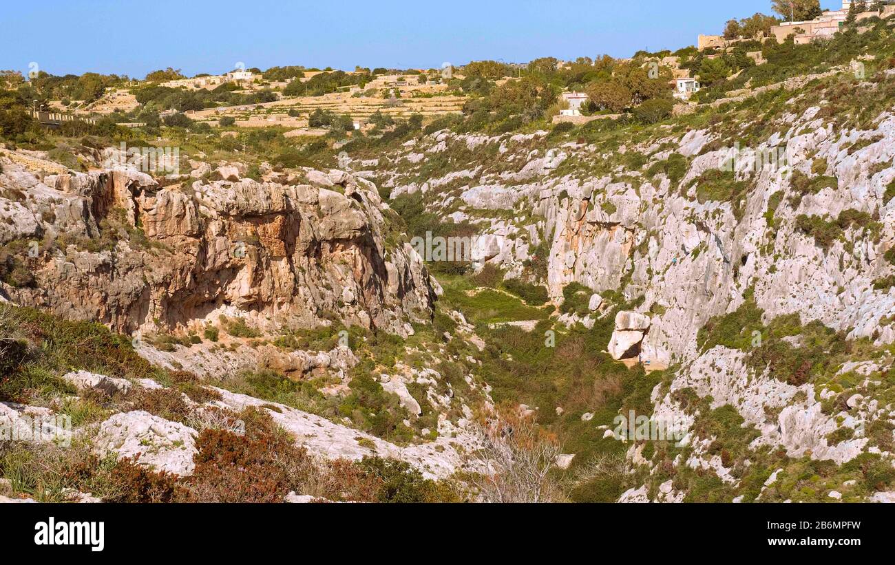 The beautiful nature and hills on Malta Stock Photo - Alamy