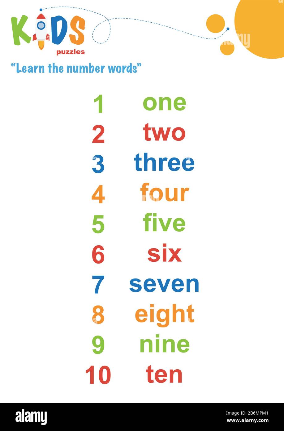 Learning numbers worksheet. Math worksheet. Easy colorful worksheet for ...