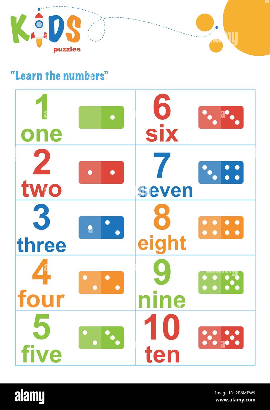 Learning numbers worksheet. Math worksheet. Easy colorful worksheet for ...