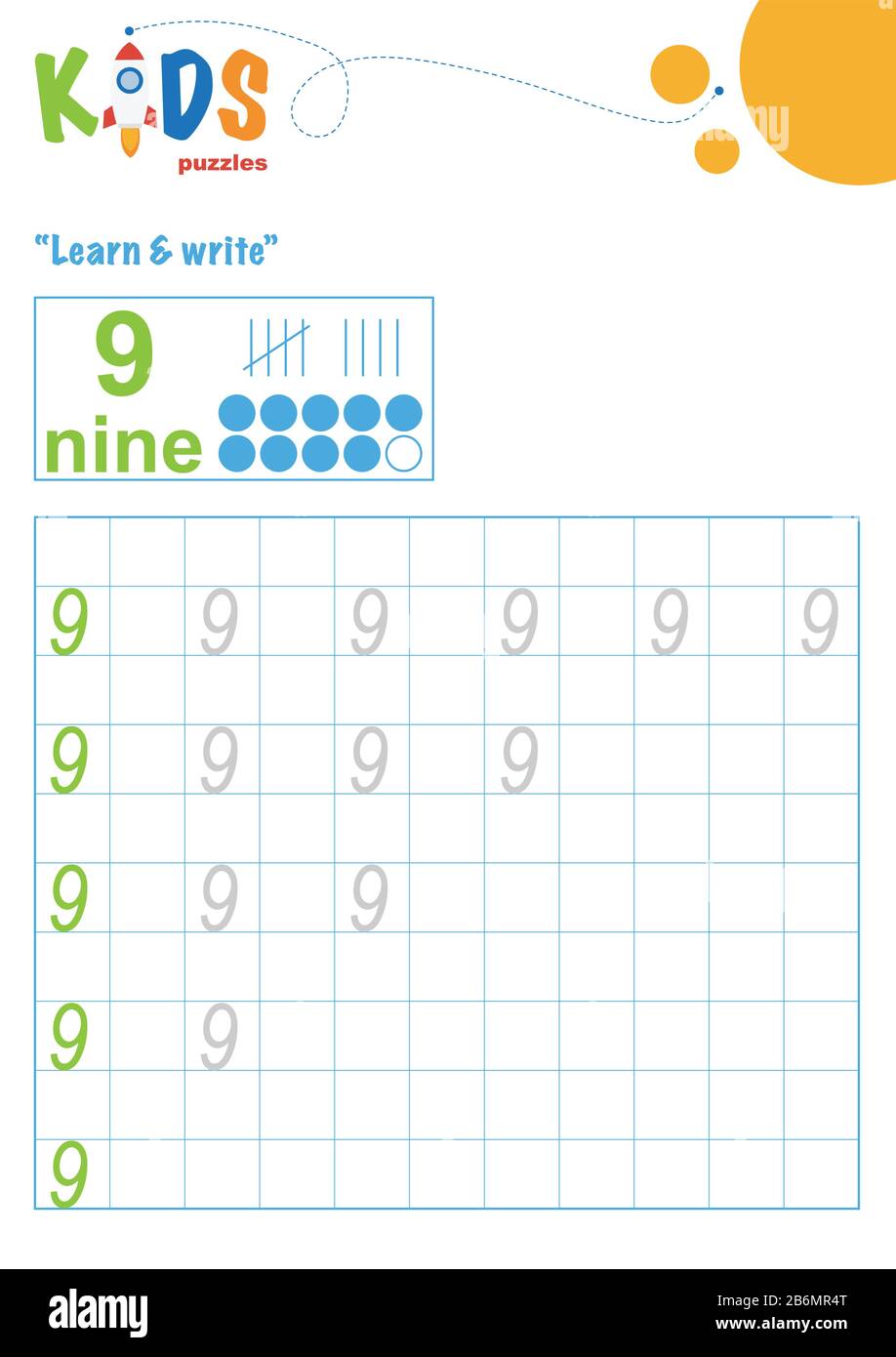 Learning numbers. Learn and write numbers. Easy colorful worksheet for ...