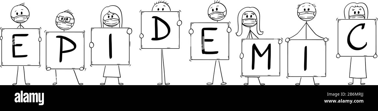 Vector cartoon stick figure drawing conceptual illustration of group of ...