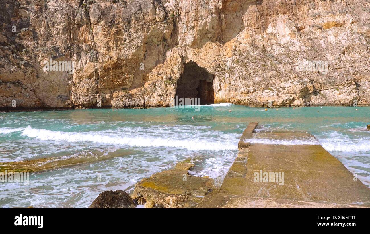 Popular landmark on the Island of Gozo - the Inland Sea Stock Photo - Alamy