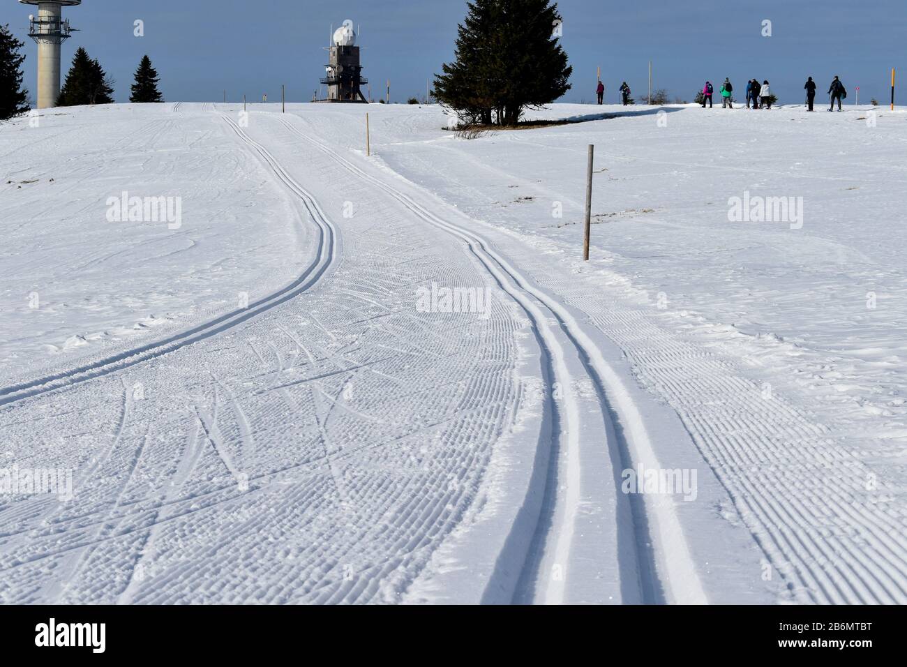 Cross country ski trail at Feldberg, Germany Stock Photo - Alamy