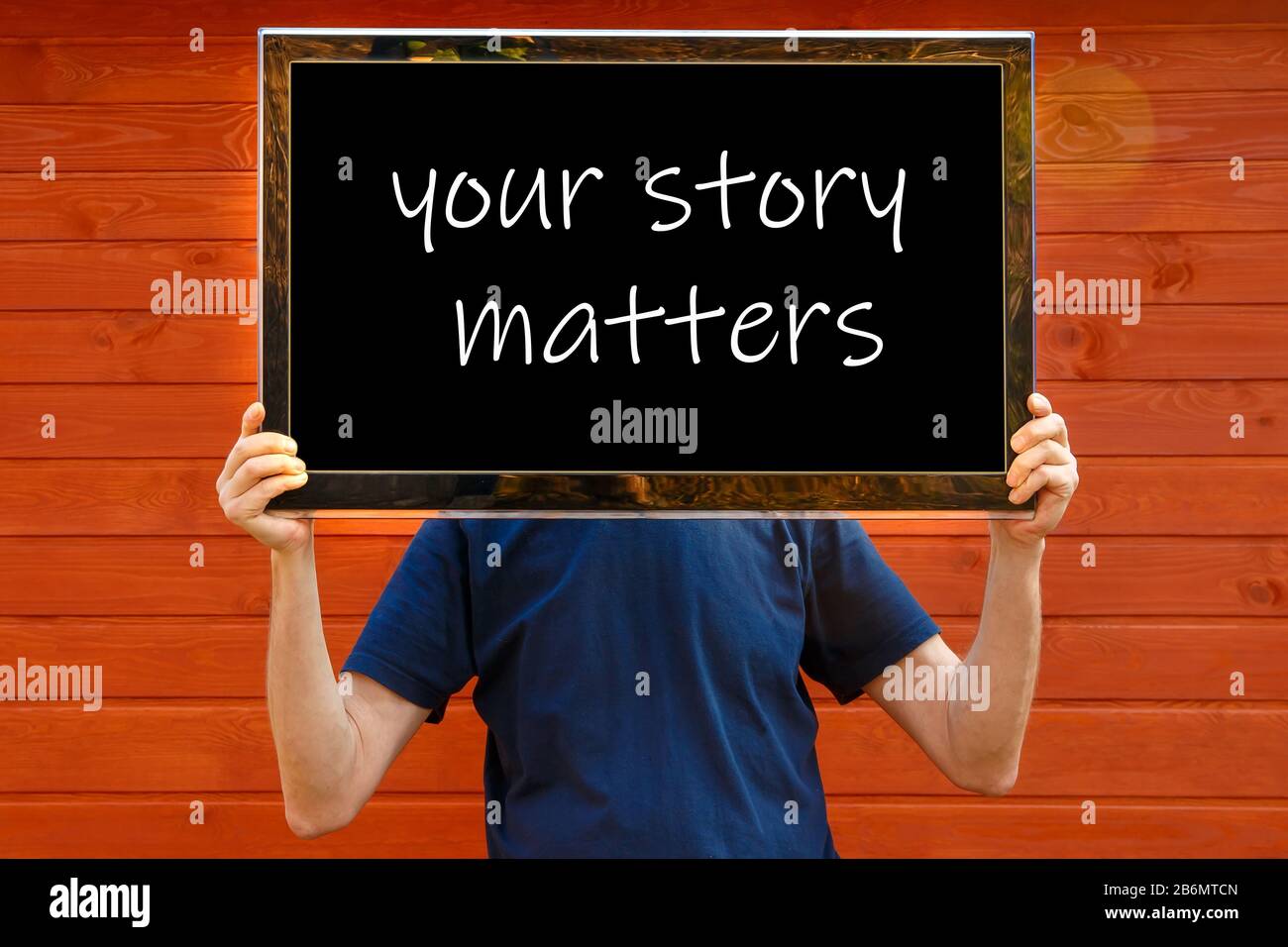 Technology conquers our heads. TV instead of the head. Your story Stock ...