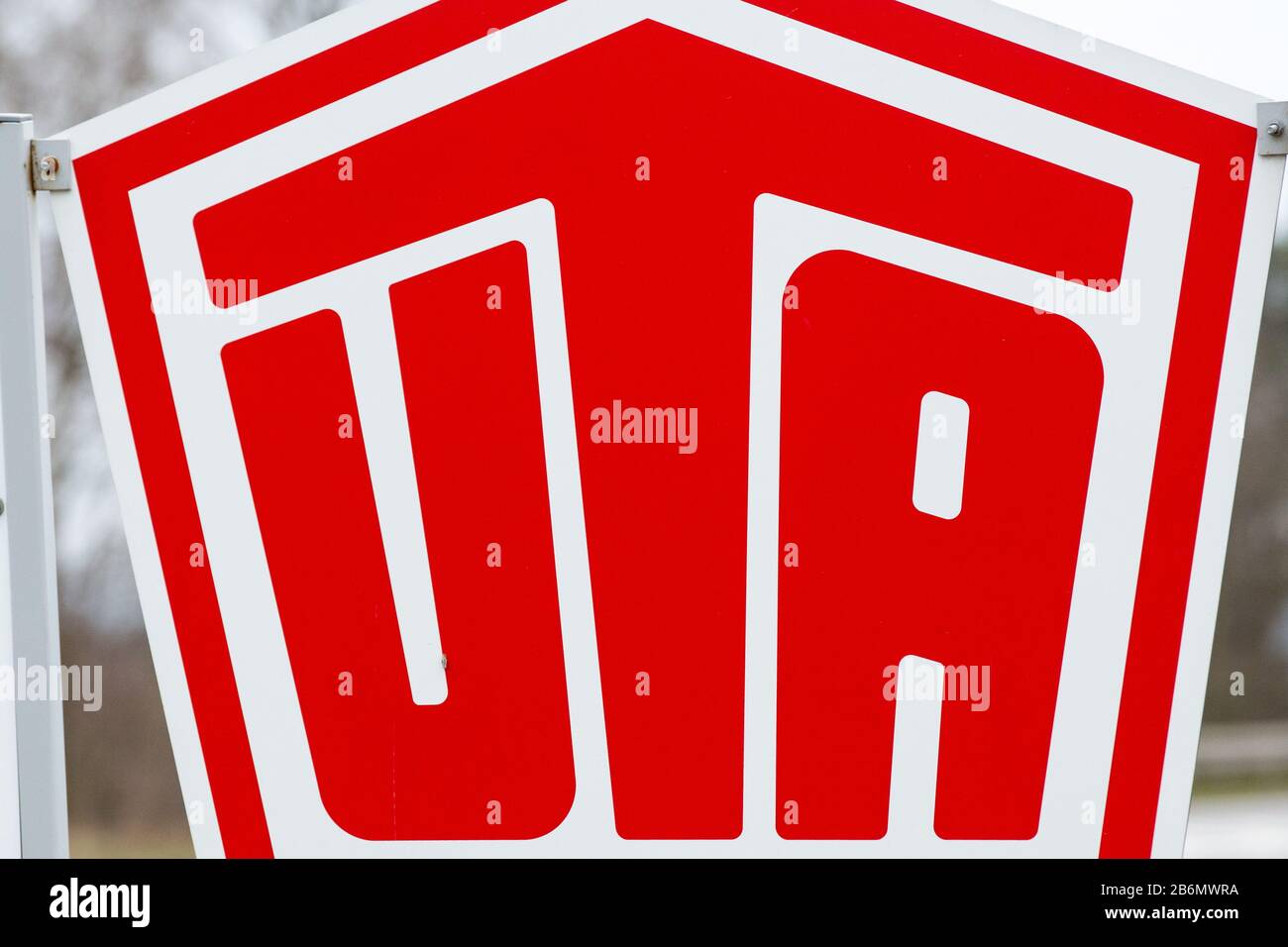 Union Tank Eckstein (UTA) logo seen at Total petrol station Stock Photo ...