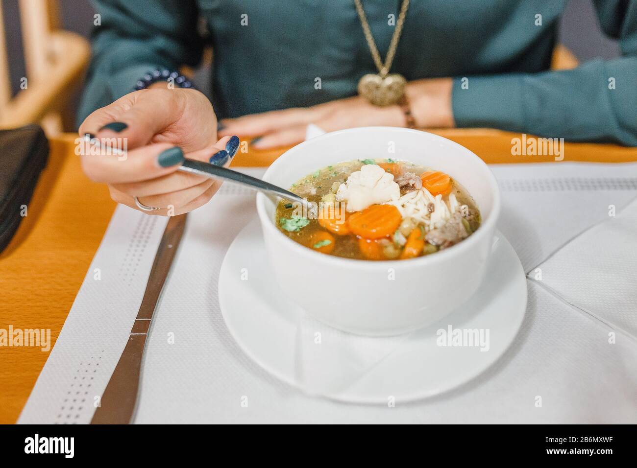Eating chicken soup hi-res stock photography and images - Alamy