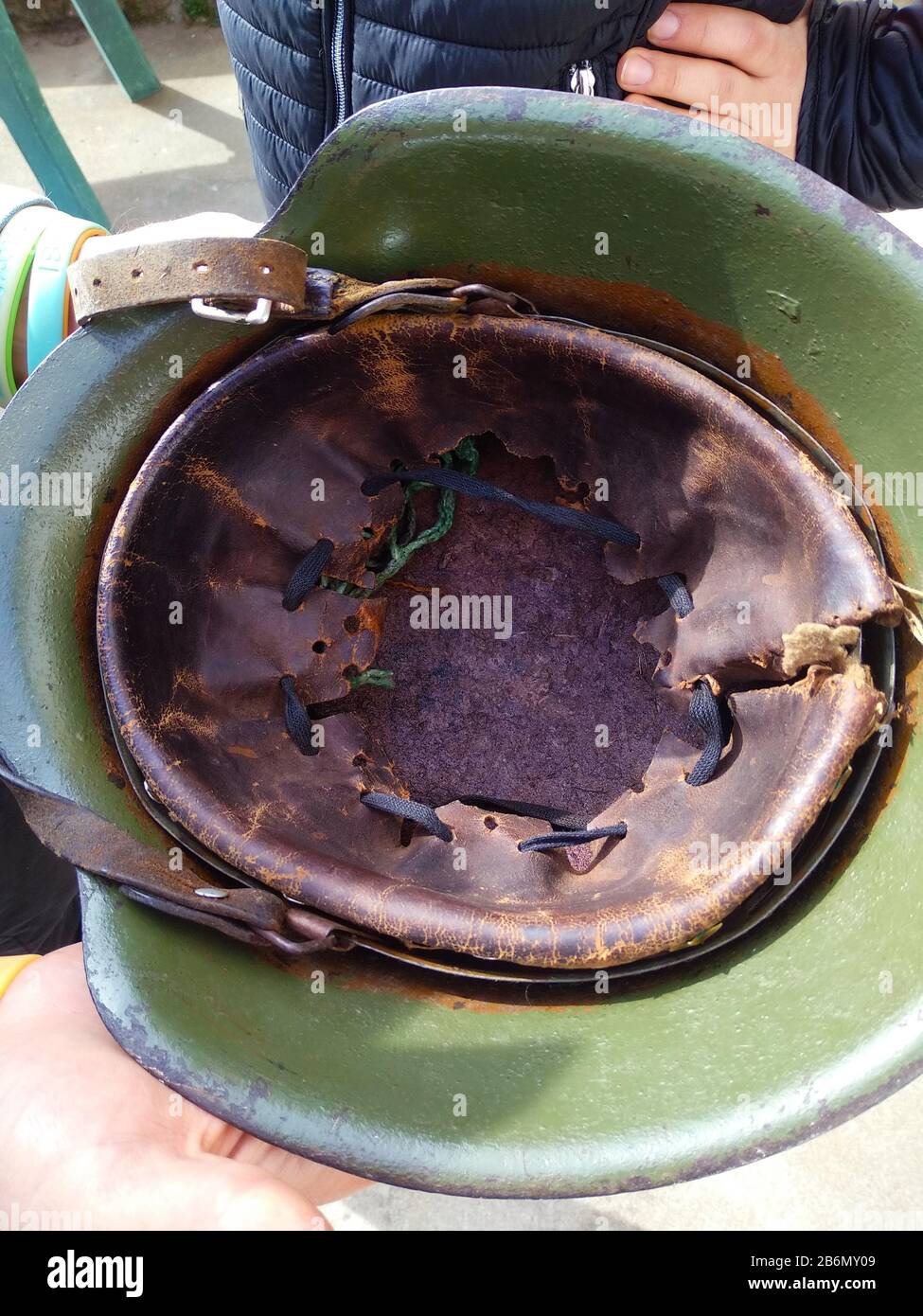 green German helmet of the Second World War as a historical find of ...