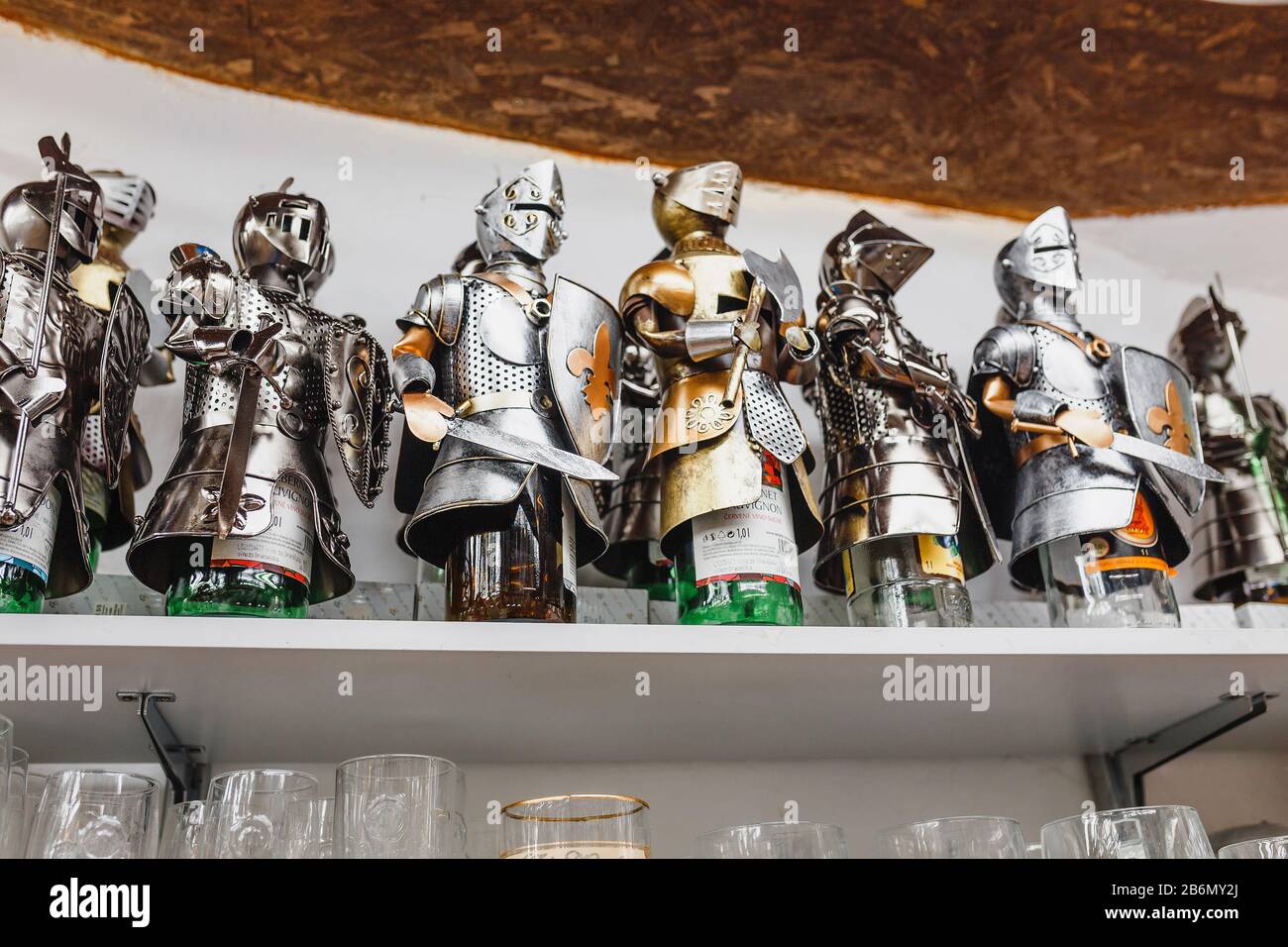 CESKY KRUMLOV, CZECH REPUBLIC - DECEMBER 06, 2017: Toy medieval knights ...