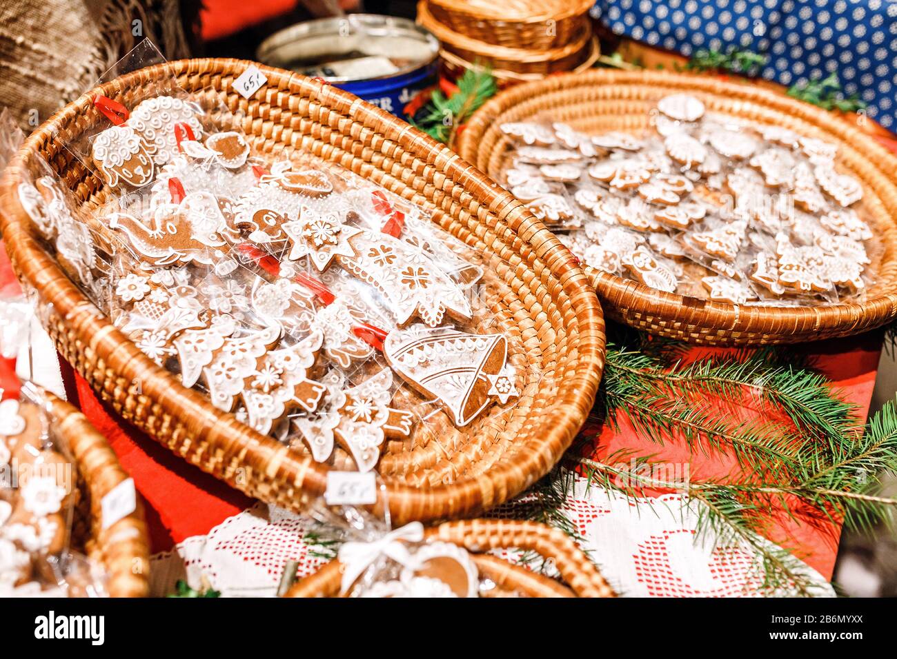 traditional czech sweet dessert gingerbread at the Christmas Market in ...