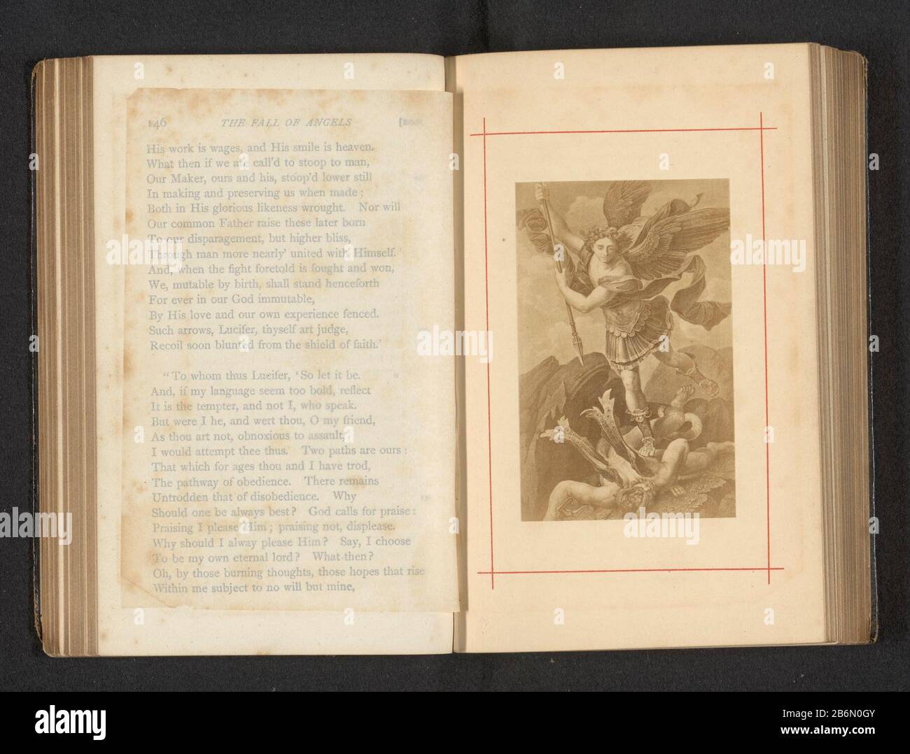Photo reproduction of a painting, depicting the Archangel Michael ...