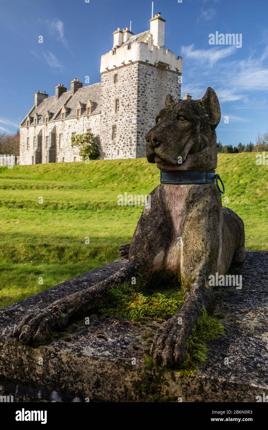 Kinsale Hounds guarding the entrance to Lochnaw Castle near Leswalt in ...