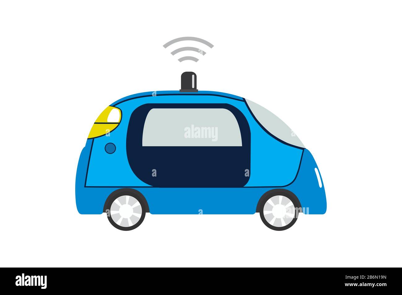 autonomous car,self driving auto,isolated on white background,flat ...