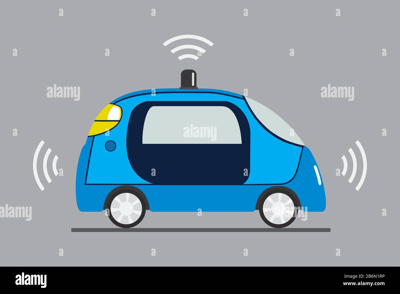 autonomous car,self driving auto,flat vector illustration Stock Vector ...