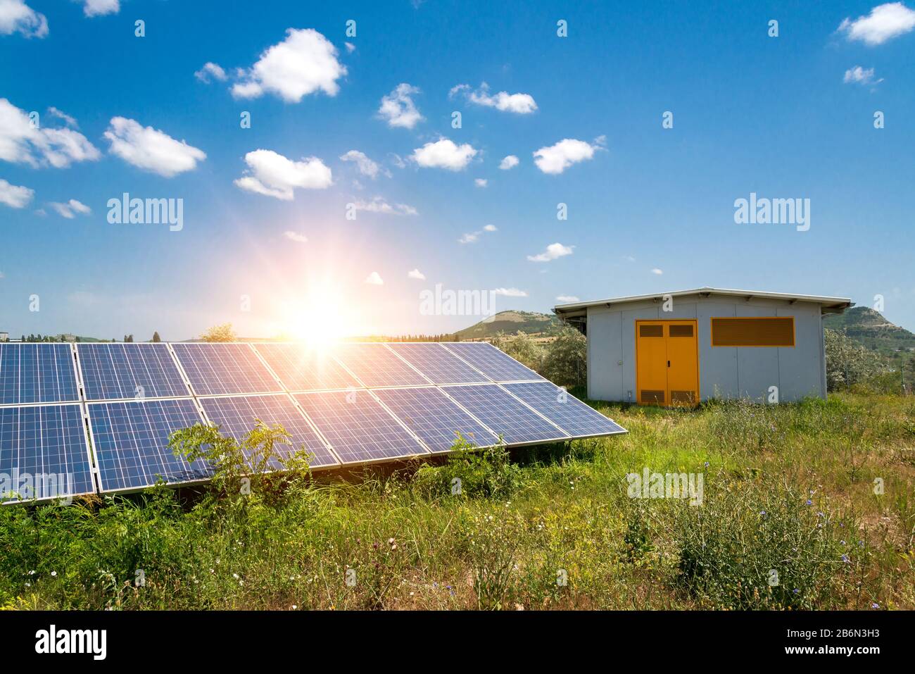 Solar panel, photovoltaic, alternative electricity source - concept of ...
