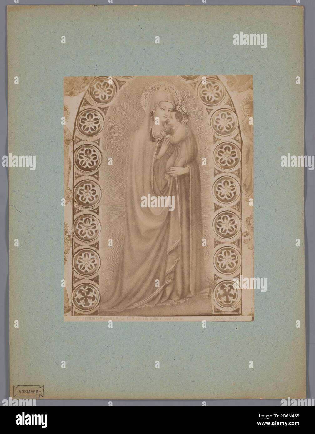 Fotoreproductie van schilderij Madonna della Stella door Fra Angelico ...