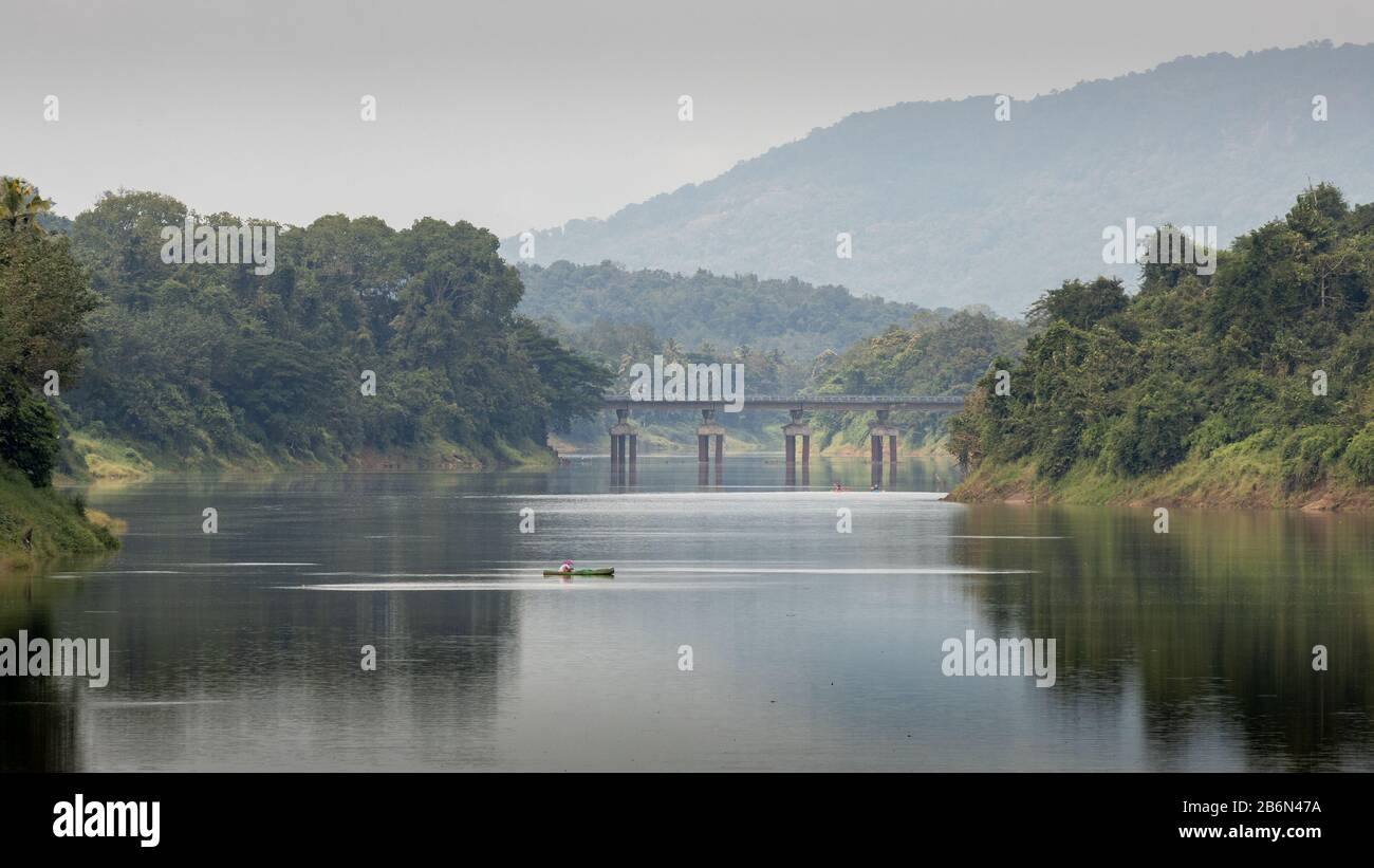 evening falling over the river Stock Photo - Alamy