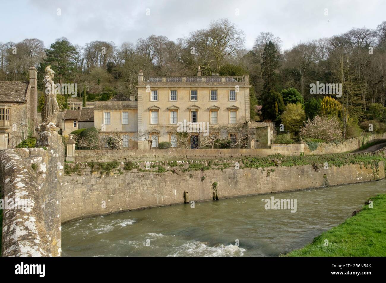 Iford Manor in Wiltshire UK. With the bridge over the River Frome Stock ...