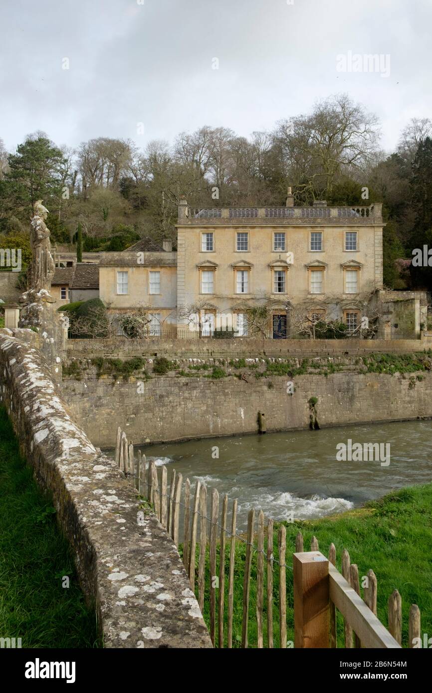 Iford Manor in Wiltshire UK. With the bridge over the River Frome Stock ...