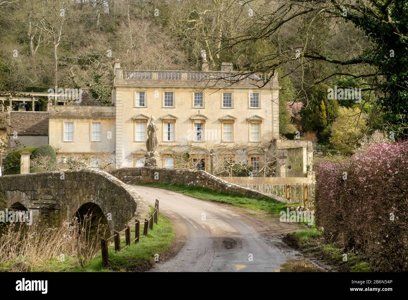 Iford Manor in Wiltshire UK. With the bridge over the River Frome Stock ...