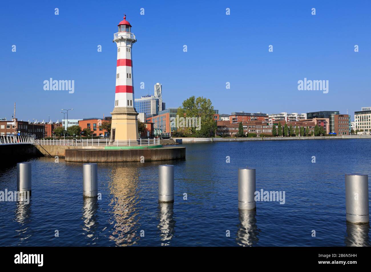 Malmo Harbor Lighthouse, Malmo, Sweden Stock Photo - Alamy