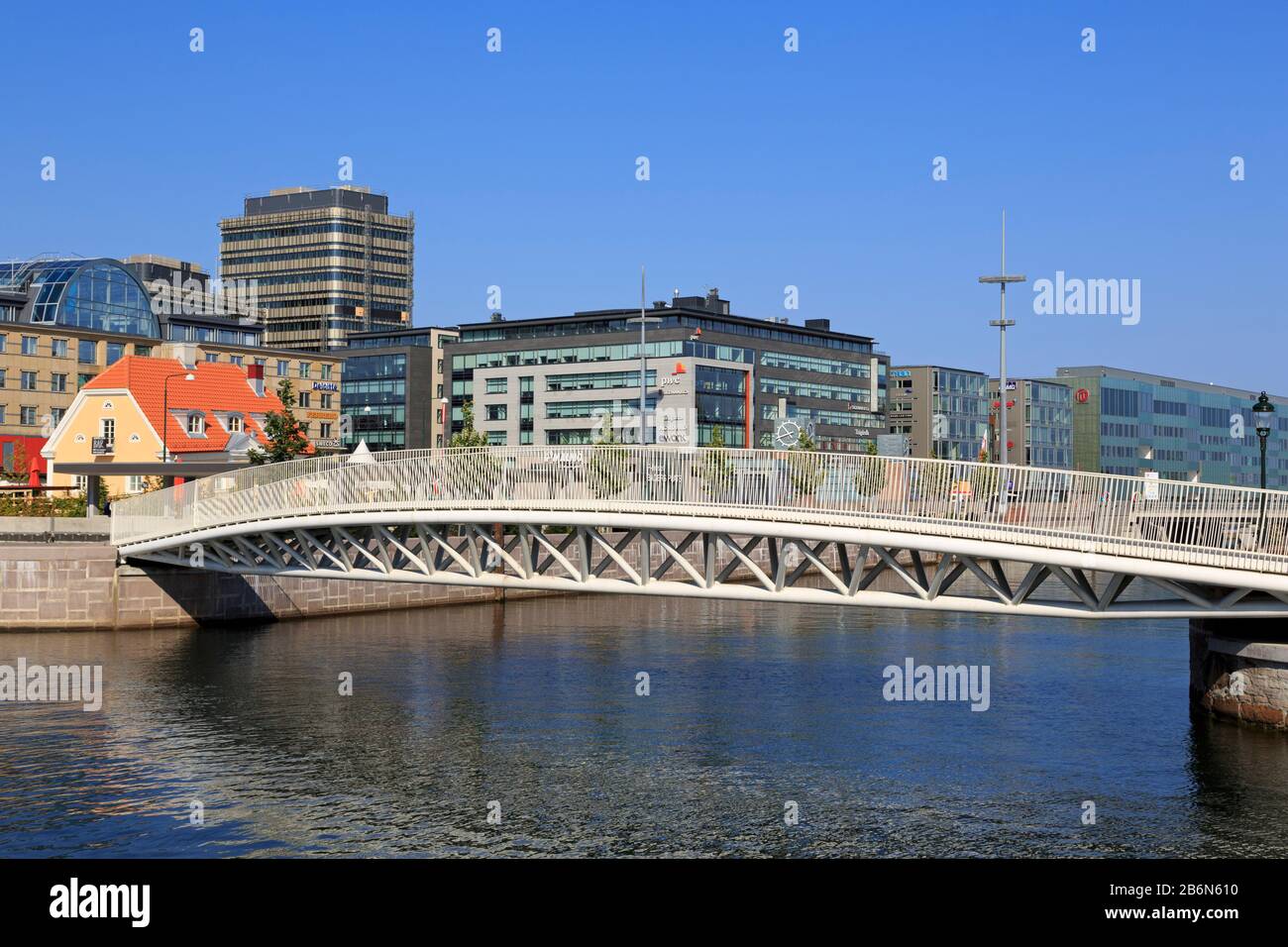 Inner Harbor pedestrian bridge, Malmo, Sweden Stock Photo - Alamy