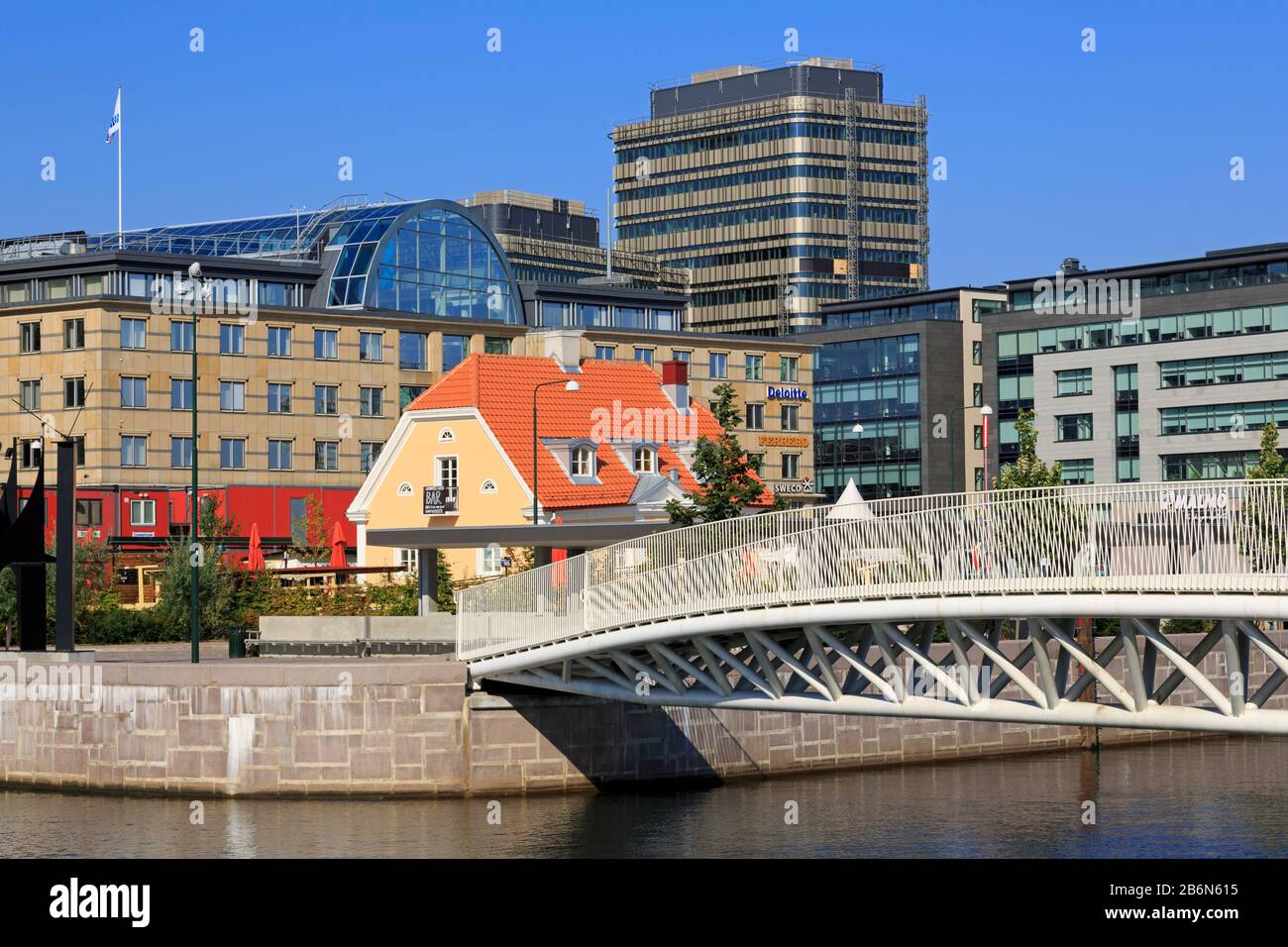 Inner Harbor pedestrian bridge, Malmo, Sweden Stock Photo - Alamy
