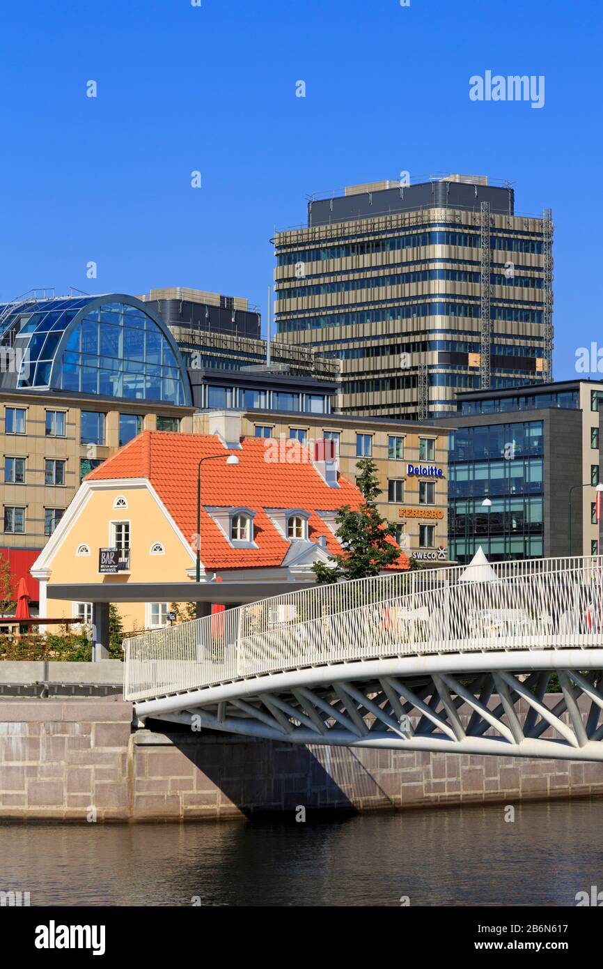 Inner Harbor pedestrian bridge, Malmo, Sweden Stock Photo - Alamy