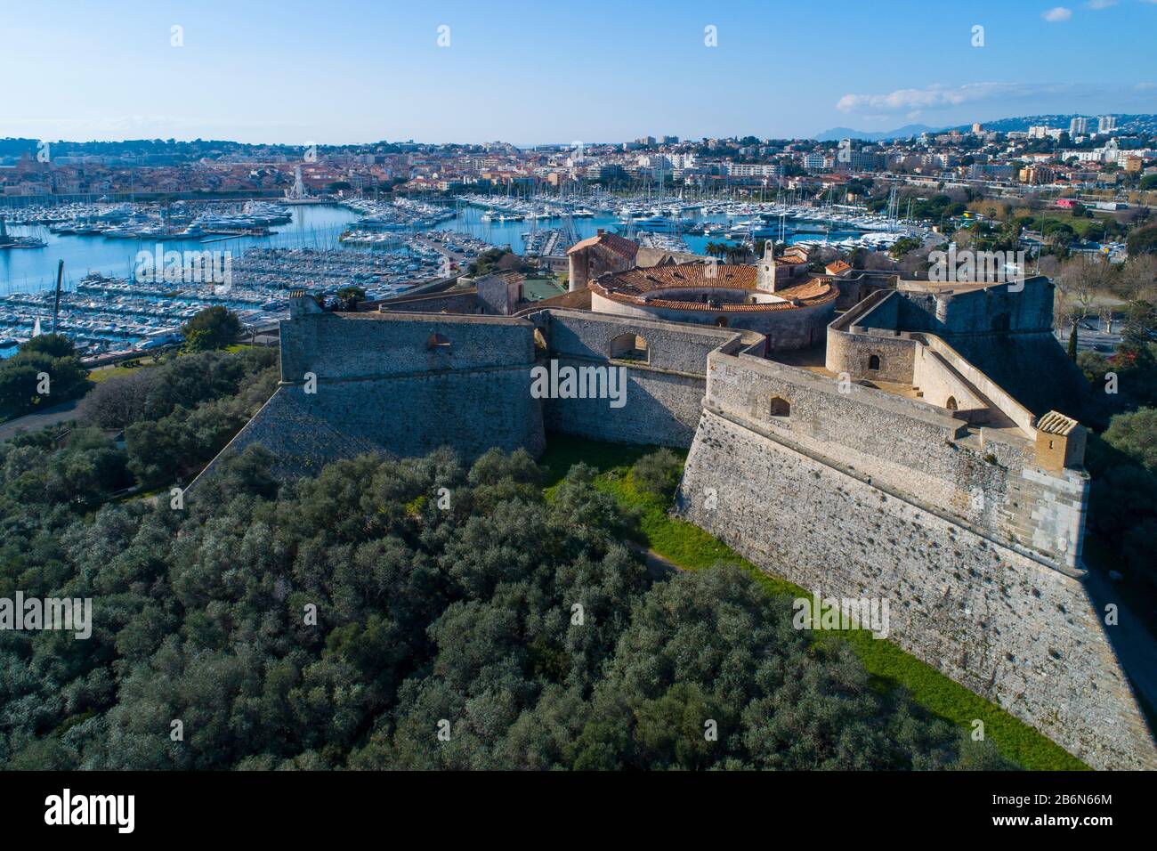 Aerial view of the old city of Antibes on the French Riviera Stock ...