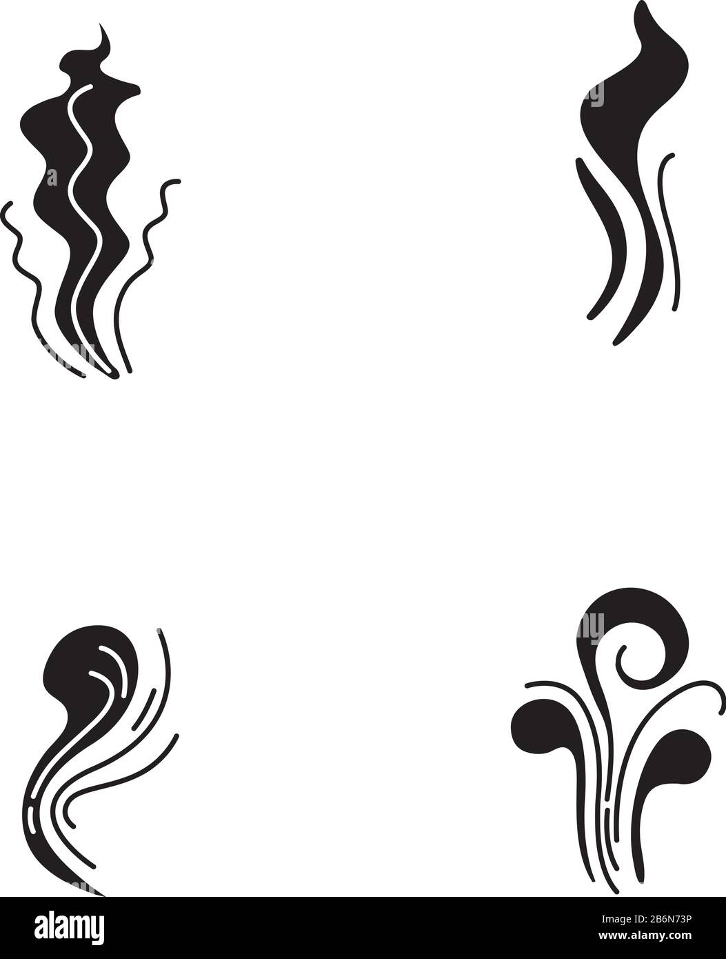 Smell black glyph icons set on white space. Good and bad scent. Fluid ...
