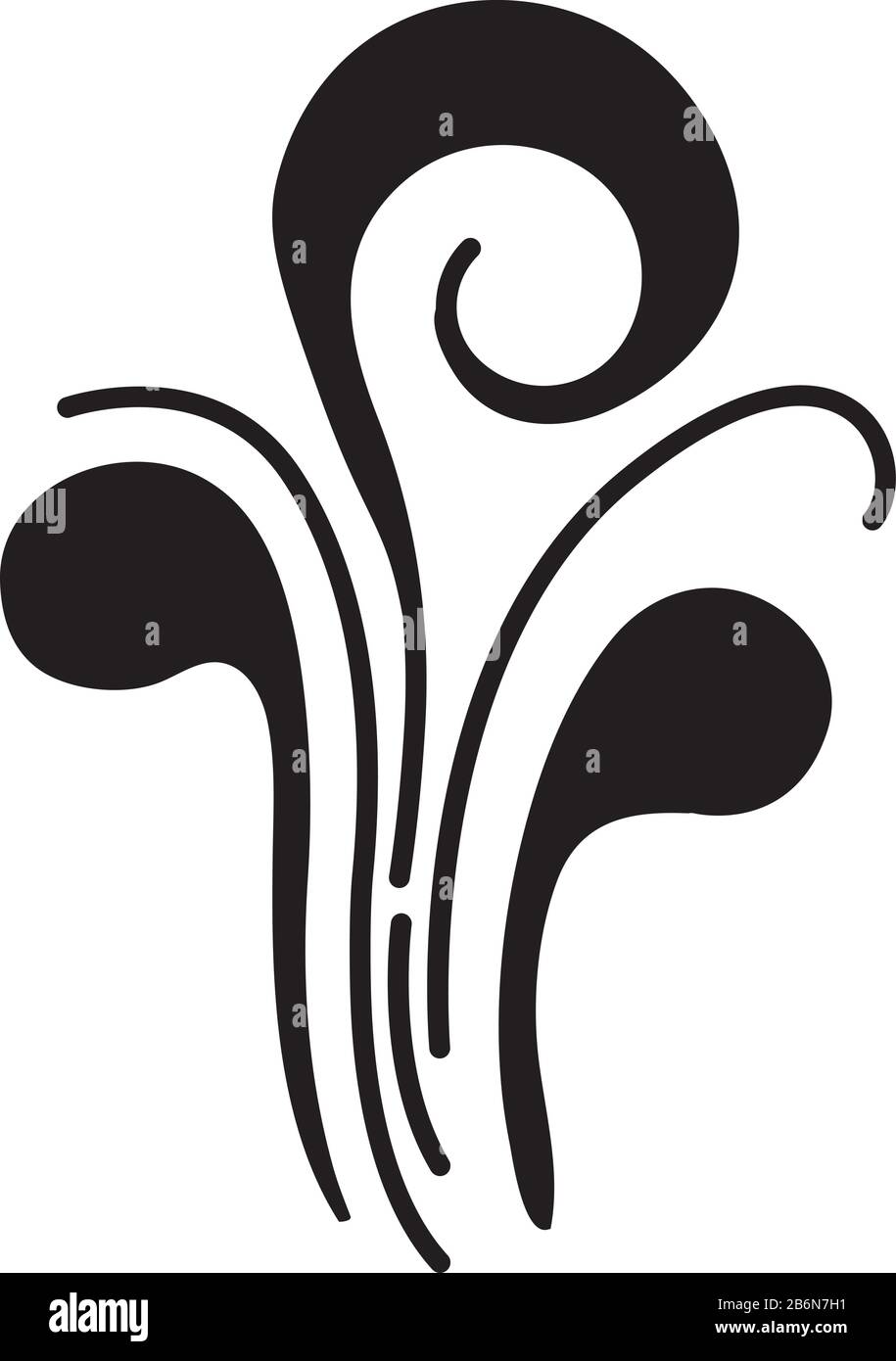 Air swirl black glyph icon. Cold fresh wind gust. Whirlwind. Good smell ...