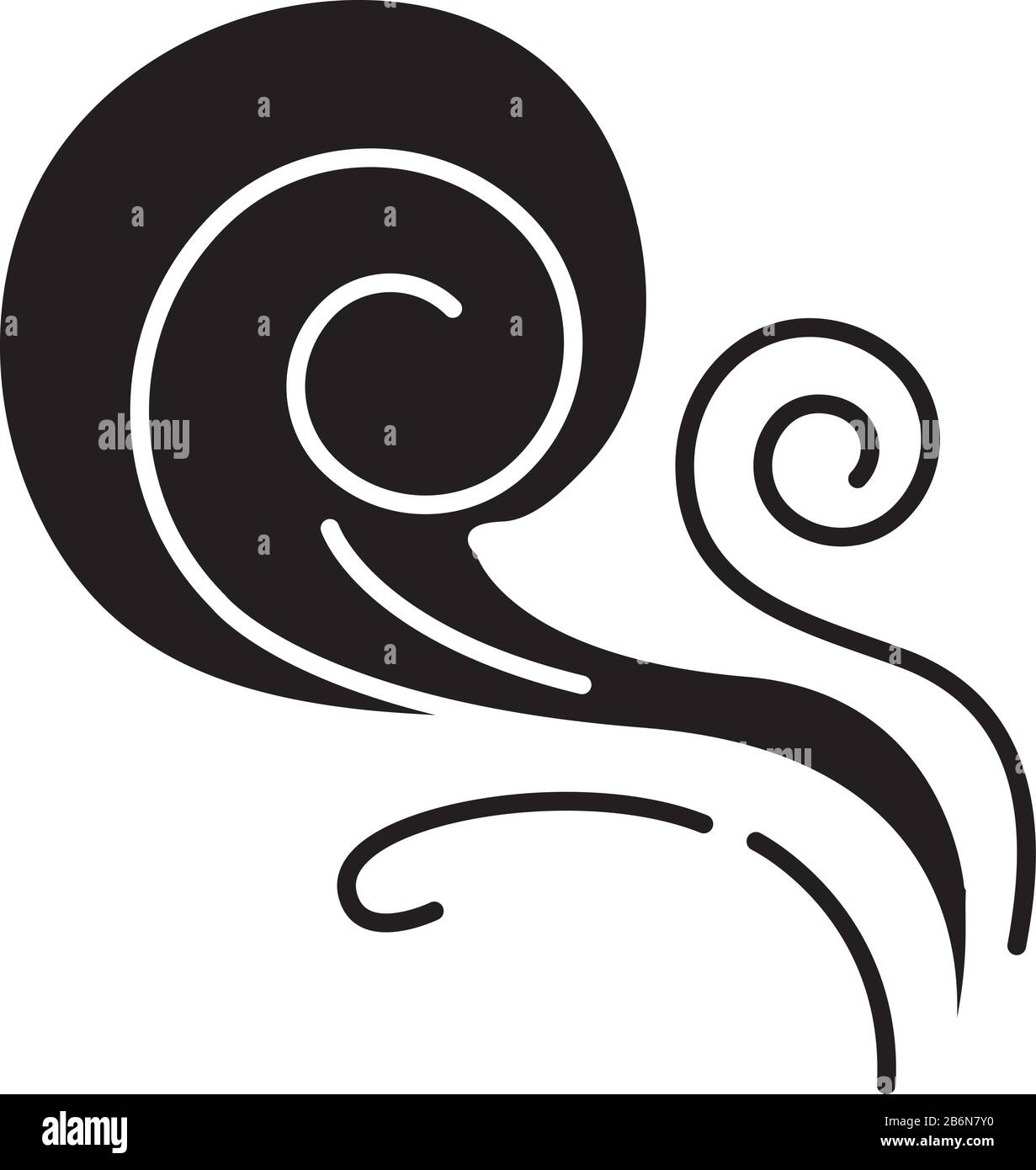 Wind whirl black glyph icon. Cold fresh air swirl. Whirlwind. Good ...
