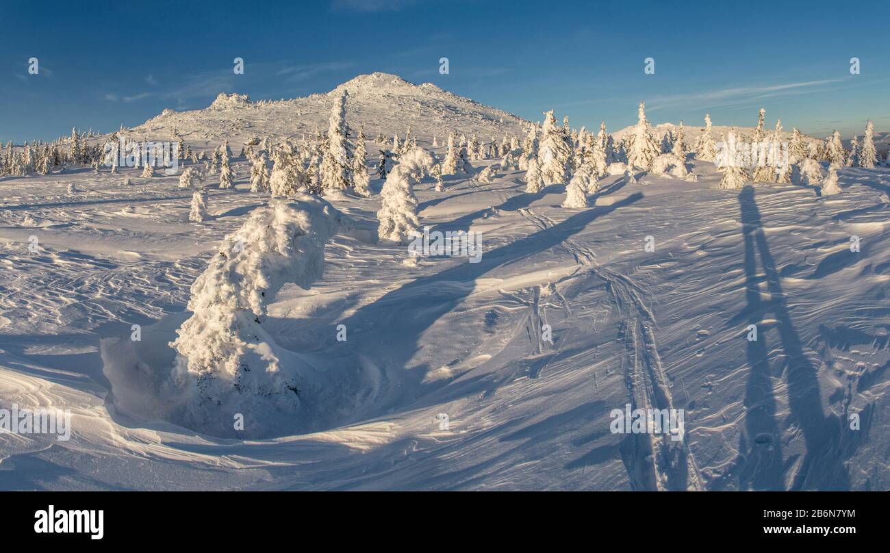 Alpine winter mountain landscape at Urals, Russia Stock Photo - Alamy