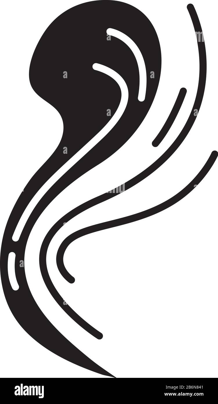 Bad smell black glyph icon. Stink cloud. Toxic emission, scent. Gas ...