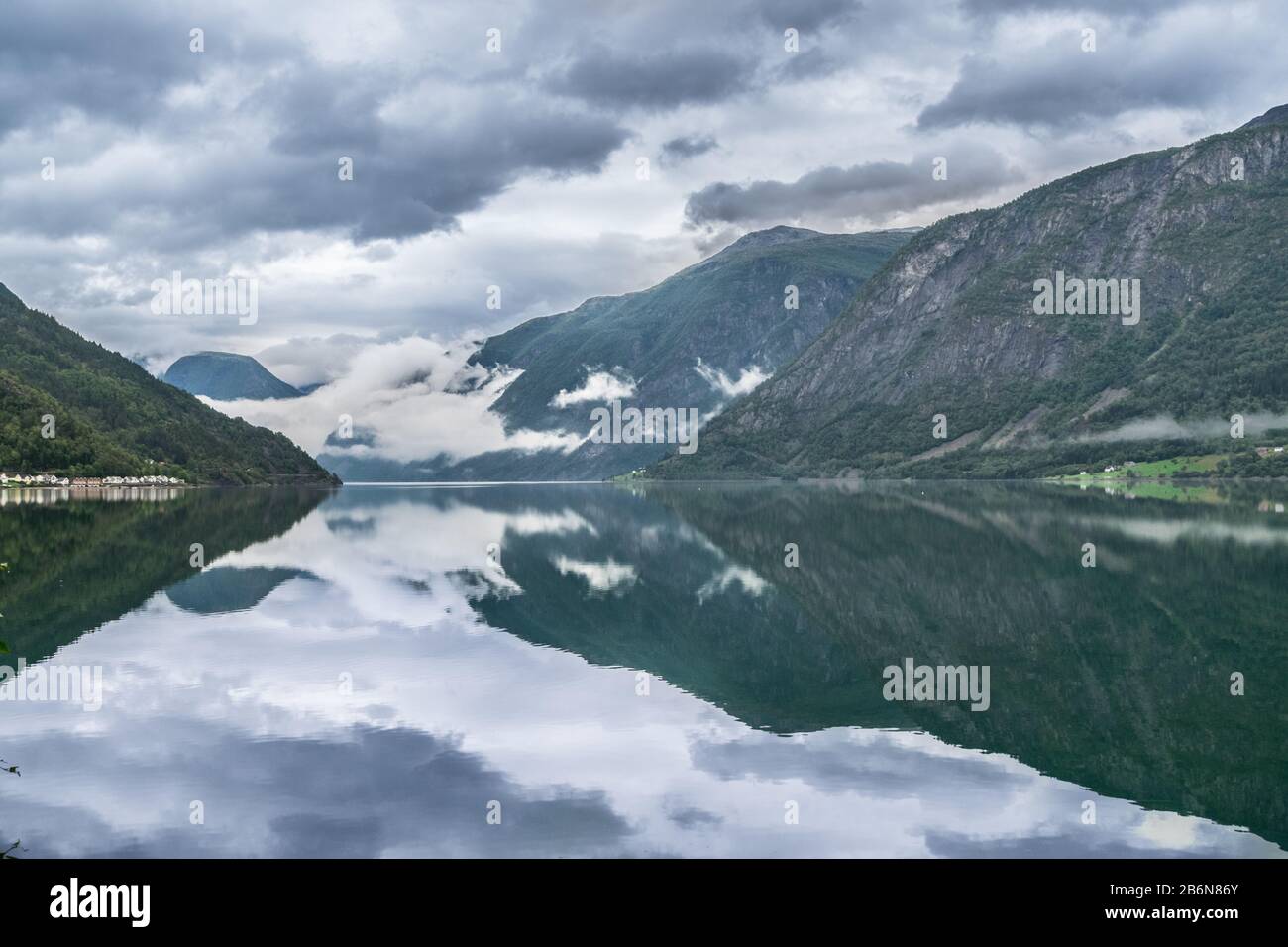 norway fjords reflection Stock Photo - Alamy