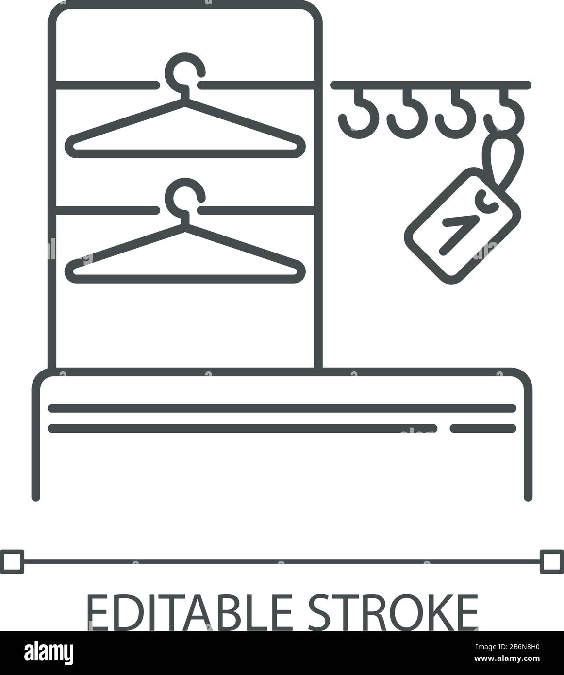 Wardrobe pixel perfect linear icon. Thin line customizable illustration ...