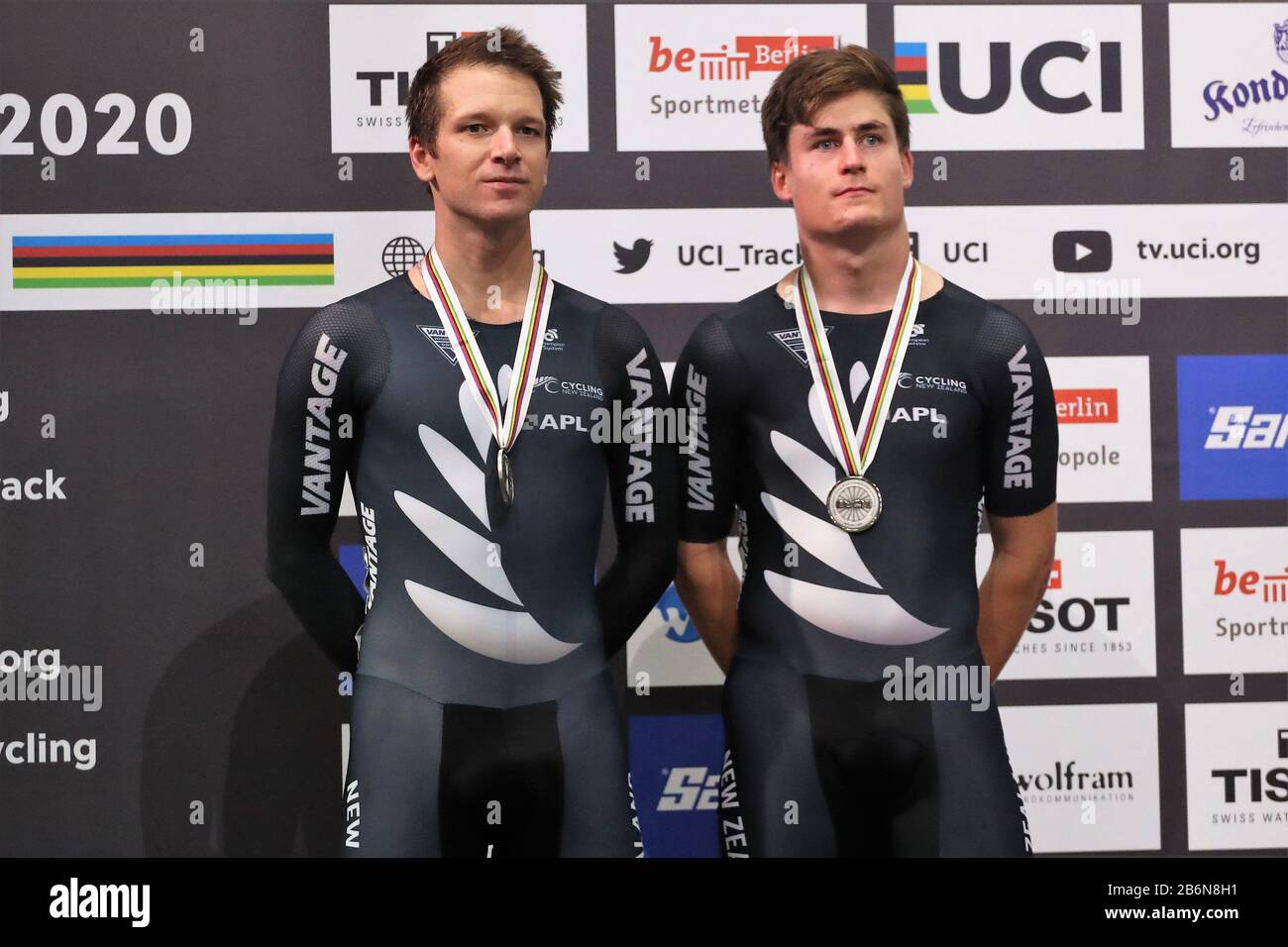 Campbell Stewart and Aaron Gate of New Zealand Men's Madison Podium ...