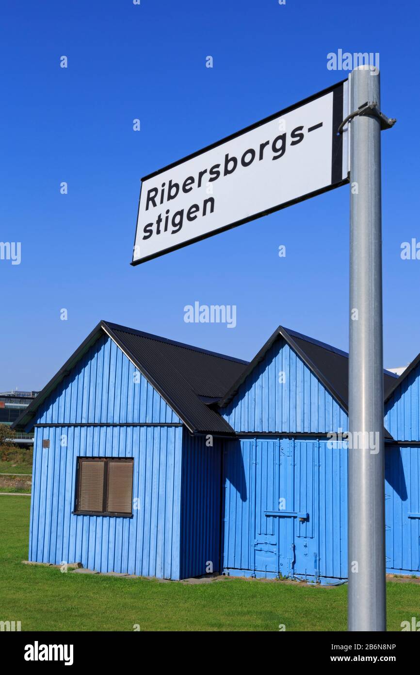 Sailing club huts, Malmo, Sweden Stock Photo - Alamy