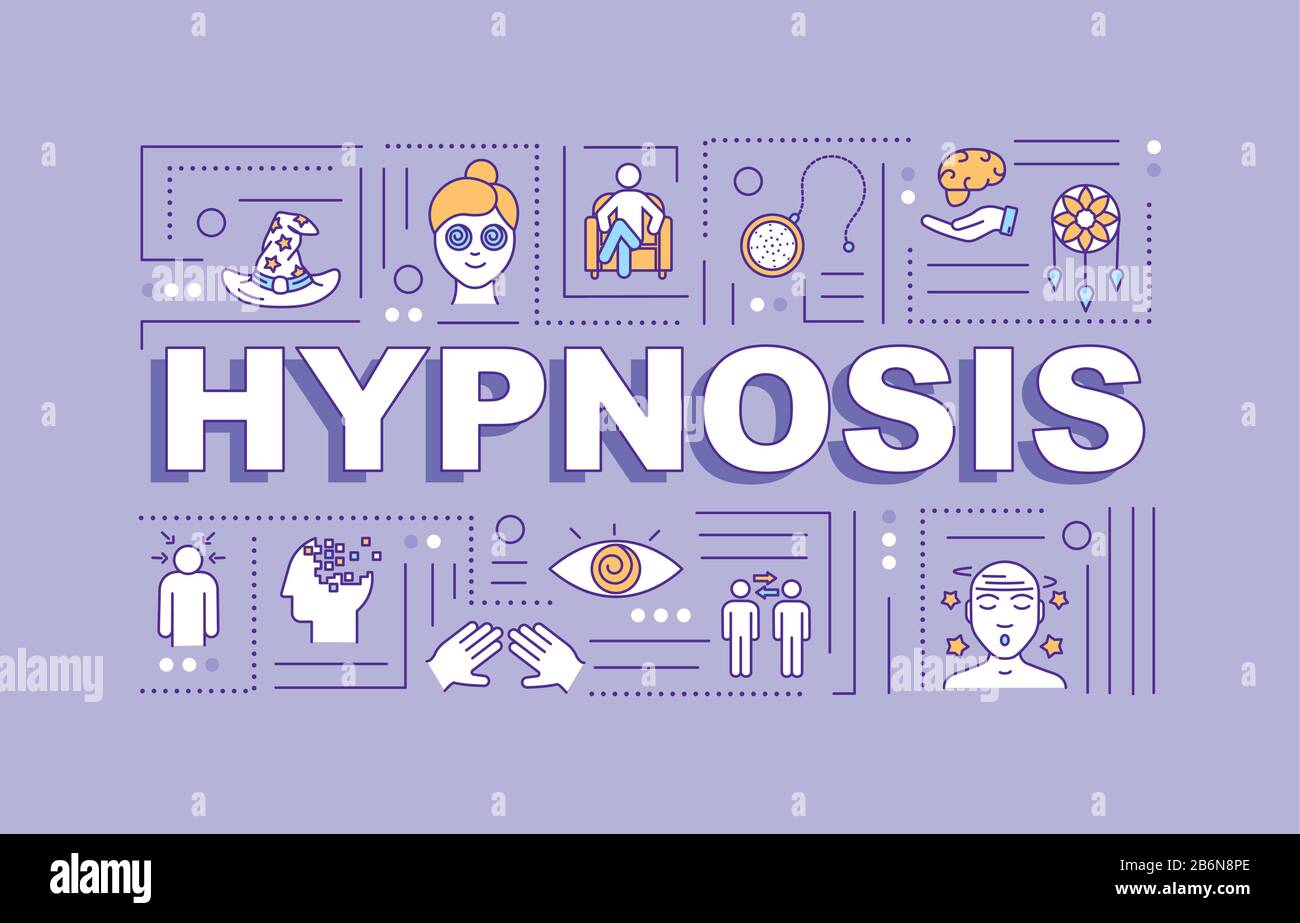 Hypnosis word concepts banner. Hypnotherapy. Subconsciousness ...