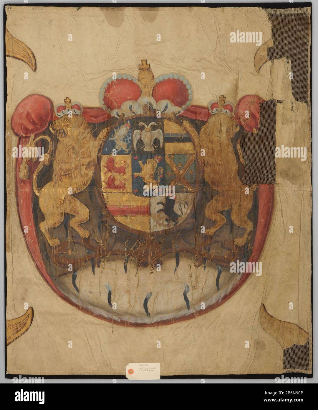 Fragment van een kolonelsvaandel van het regiment Nassau-Weilburg ...