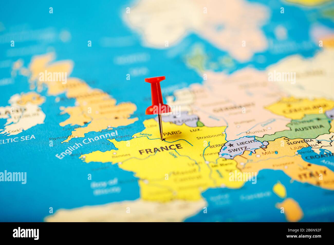 The location of the destination on the map of France is indicated by a ...