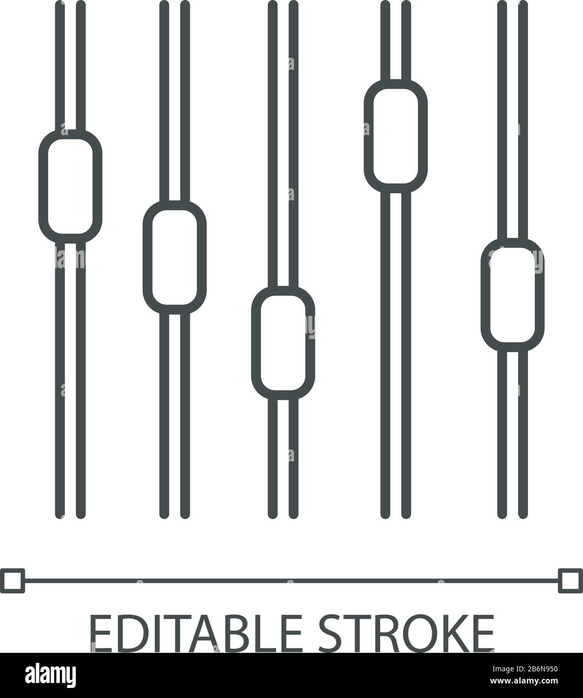 Music equalizer pixel perfect linear icon. Thin line customizable ...