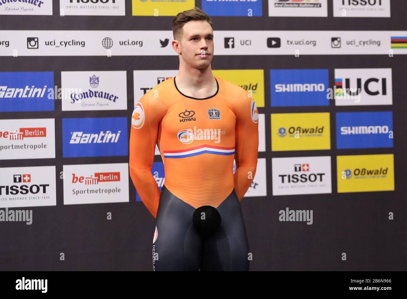 Harrie Lavreysen of Nederlandt Men's Sprint -Podium during the 2020 UCI ...