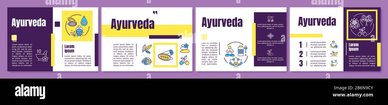 Ayurveda brochure template. Ayurvedic therapy flyer, booklet, leaflet ...